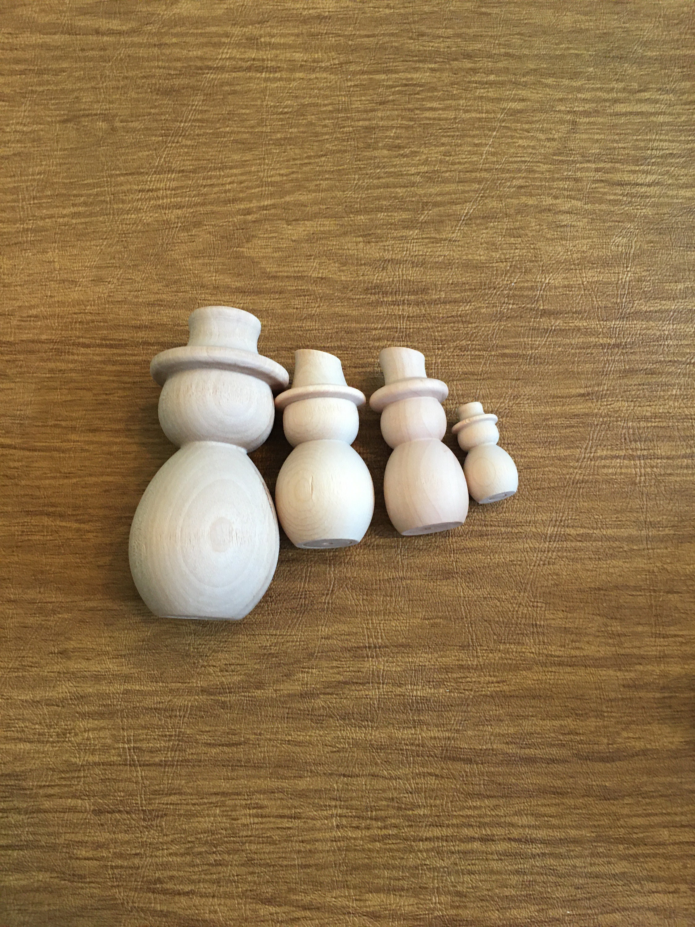 100 Unfinished Wooden Snowmen Figures DIY Craft Assorted Sizes Hardwood ...