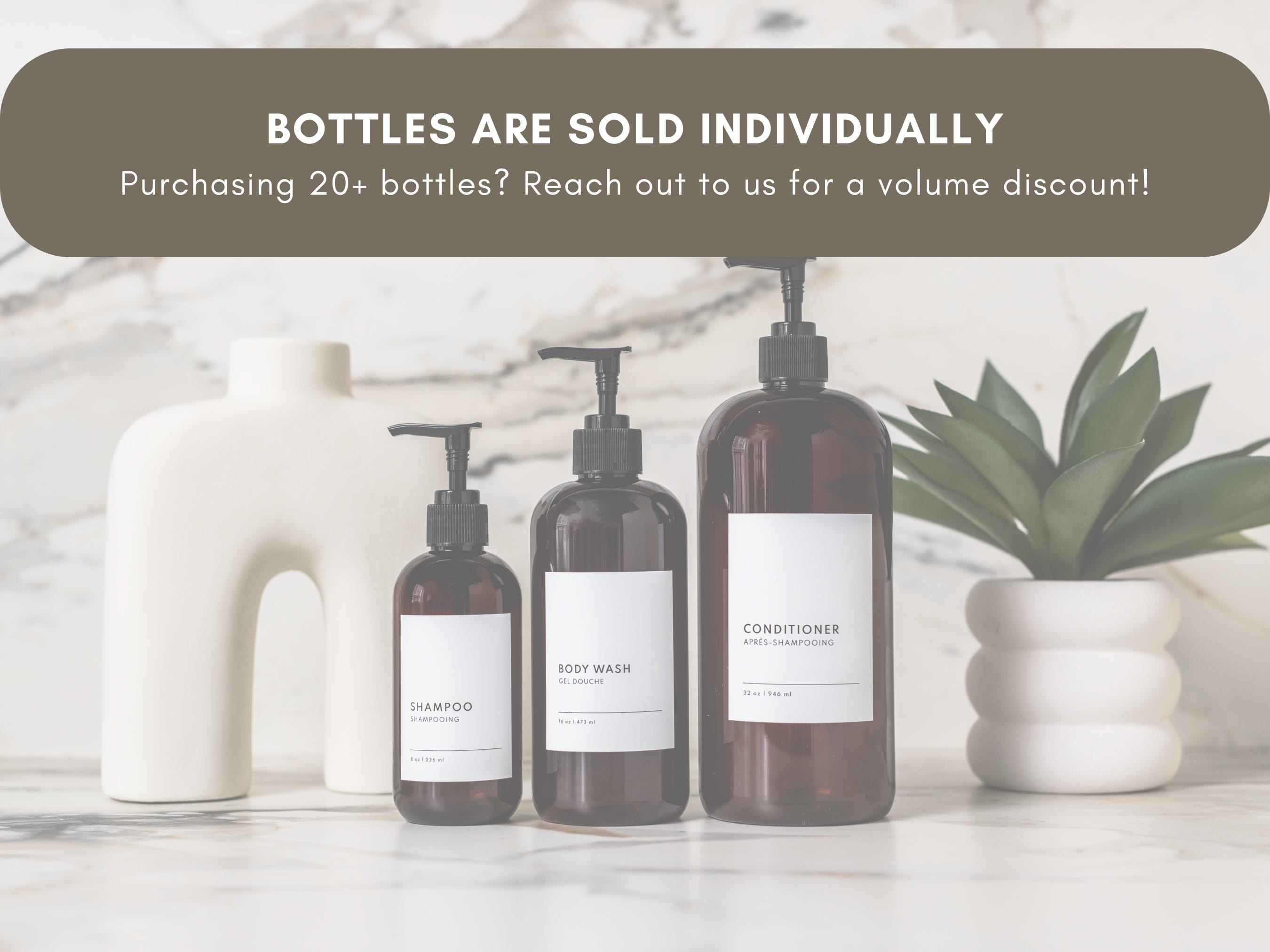 Refillable Shampoo Conditioner Bottles: Amber Plastic Minimalist ...