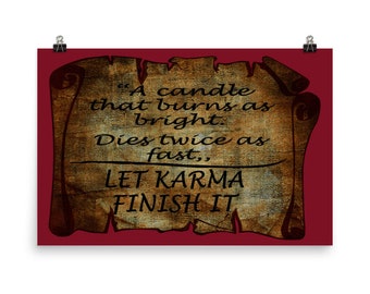 Karma Poster | Etsy