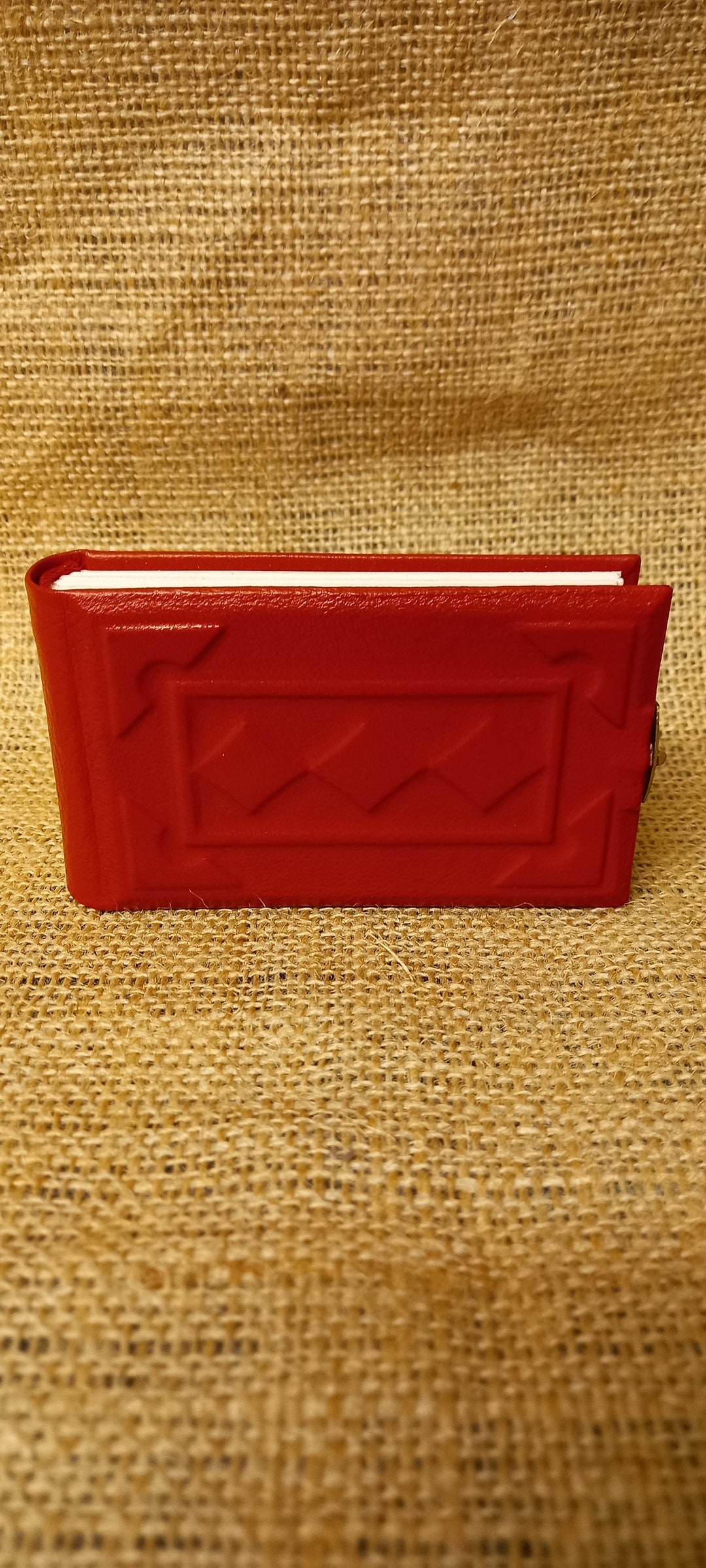 Red Leather Notebook Marbled Paper Brass Clasp Notebook Gothic Book ...