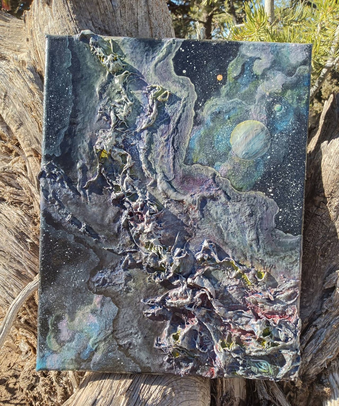 Original Acrylic 3D Texture Painting Titled "skeletal Nebula" - Etsy