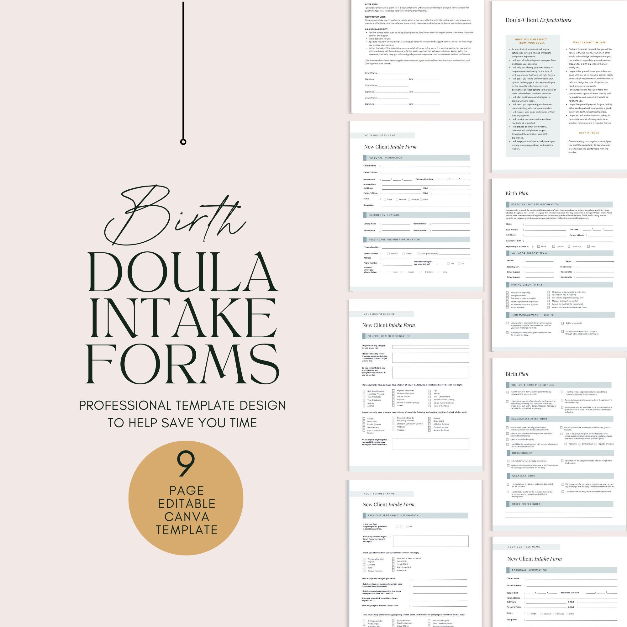 Birth Doula Client Intake Forms Doula Client Intake Forms - Etsy UK