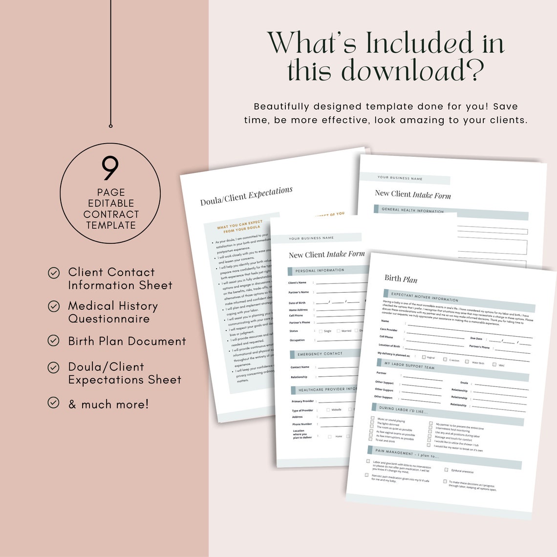 Birth Doula Client Intake Forms Doula Client Intake Forms | Etsy