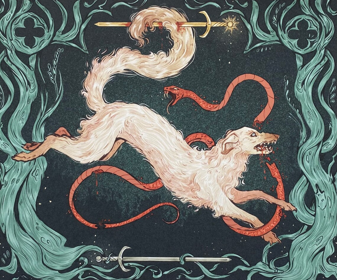 Saint Guinefort Art Print | Medieval Dog Saint Illustration - Etsy