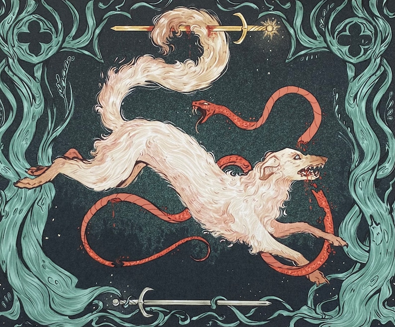 Saint Guinefort Art Print | Medieval Dog Saint Illustration - Etsy