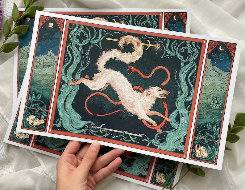 Saint Guinefort Art Print | Medieval Dog Saint Illustration - Etsy