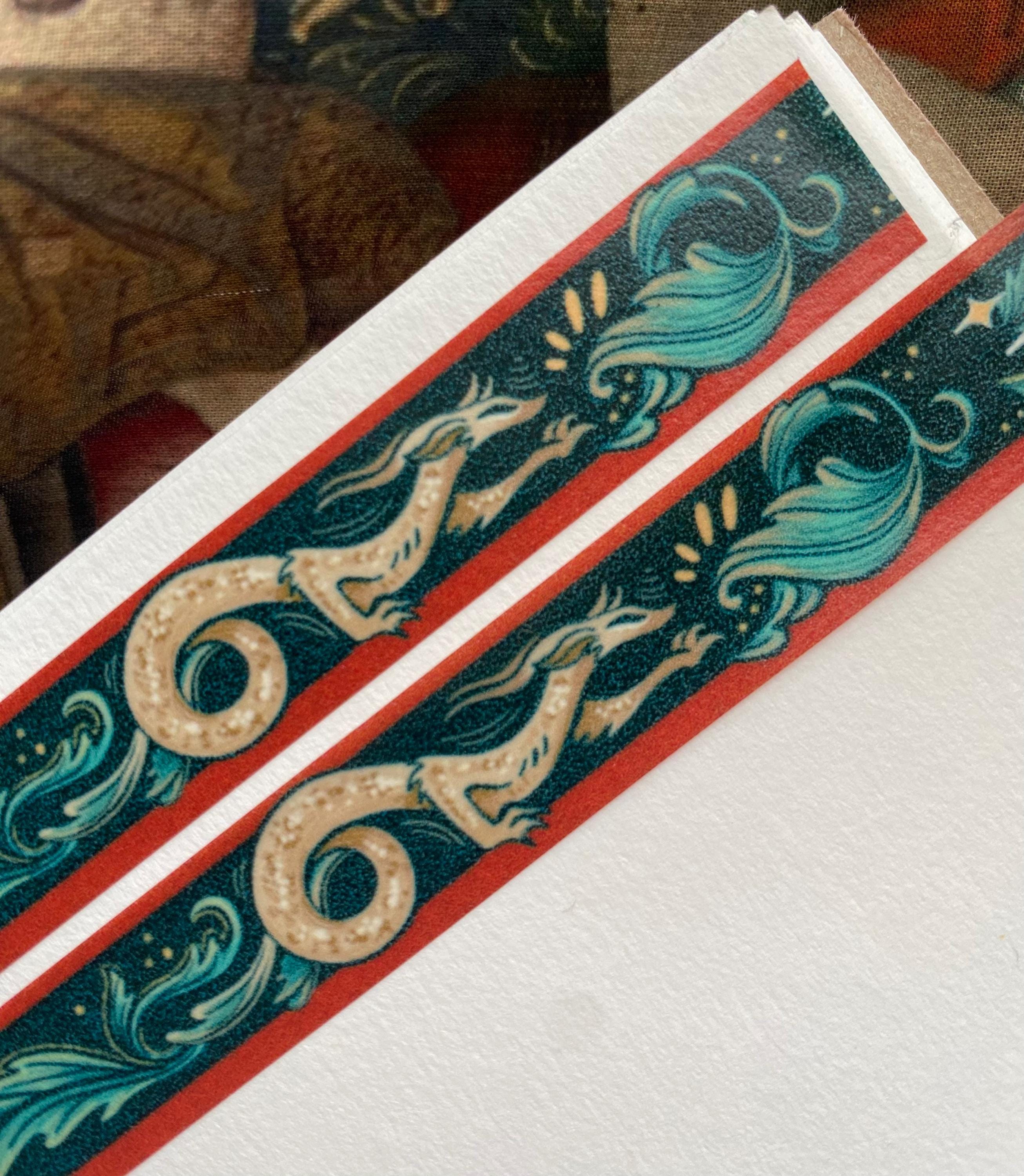 Medieval Dragon Washi Tape | Garden Wyrm Manuscript Inspired Washi - Etsy