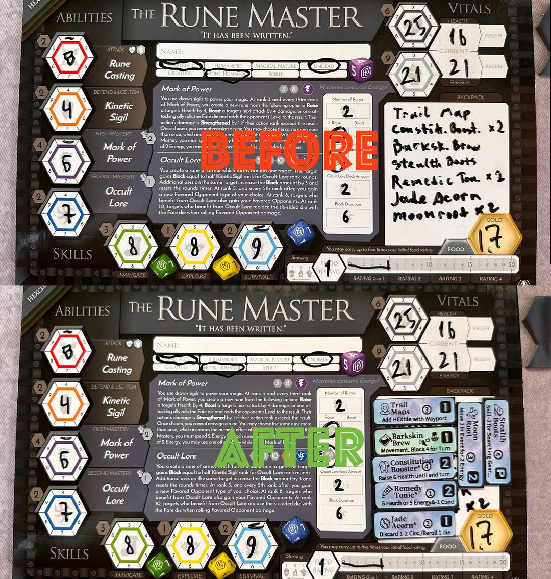 Hexplore IT - Stickers for the Board Game the Forests of Adrimon (items ...
