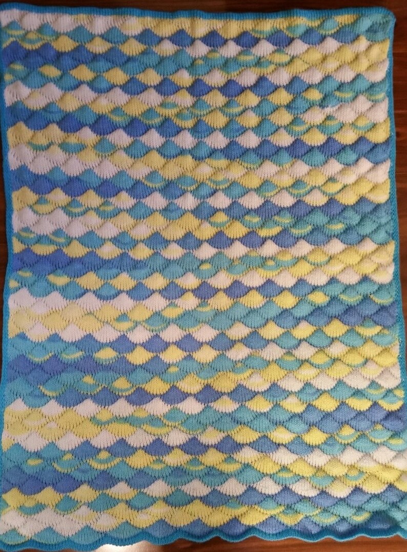 Seashell Stitch Child's Afghan Pattern to Machine Knit by Diana ...