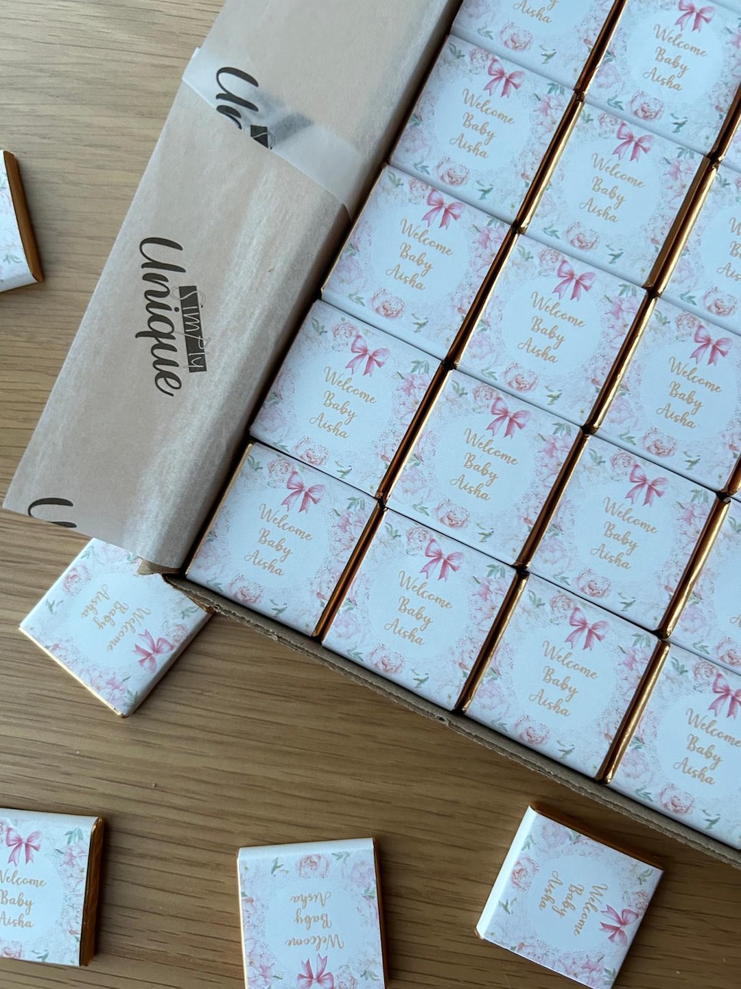 Personalised Chocolate Favours Custom Handmade Square Gift Customised ...