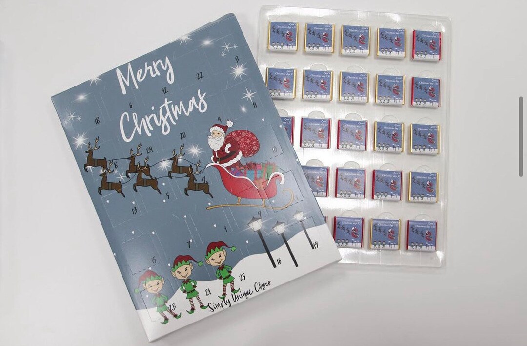 Personalised Christmas Advent Bundle Chocolate Calendar Checklist ...