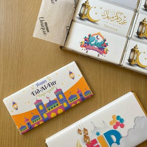 Personalised Eid Chocolate Bar Customised Handmade Gift Muslim Ramadan ...