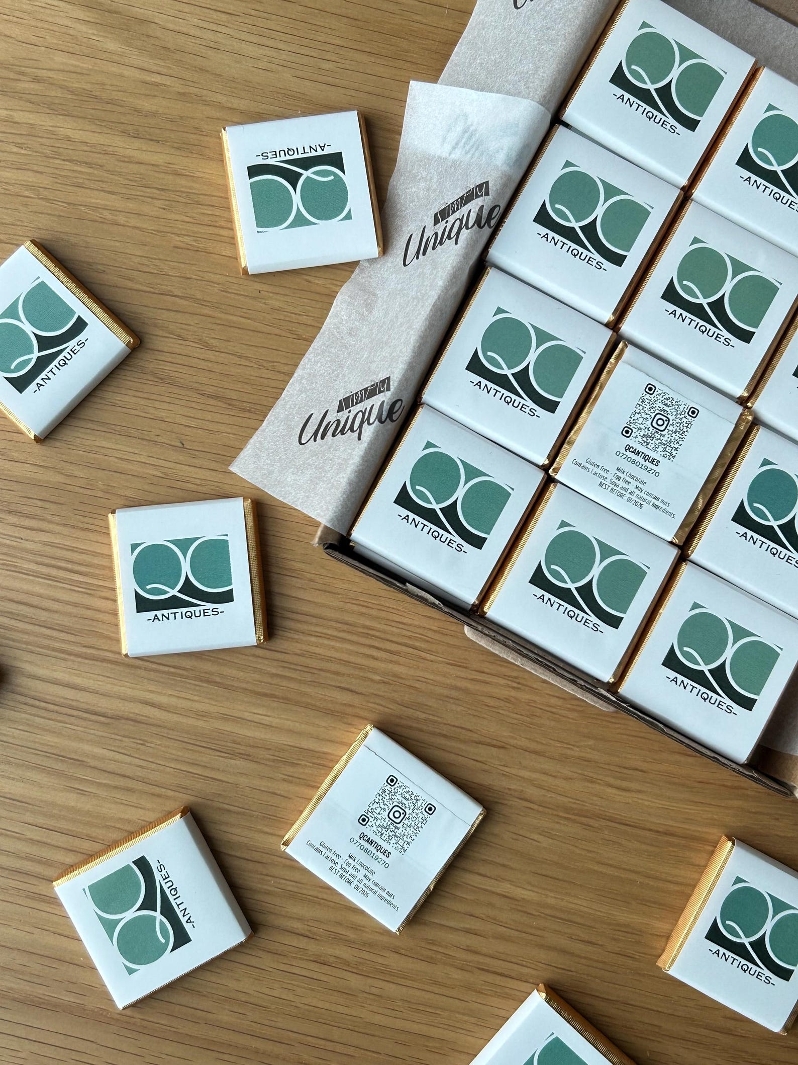 Business Custom Personalised Chocolate Favours Handmade Square Small ...