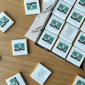 Business Custom Personalised Chocolate Favours Handmade Square Small ...