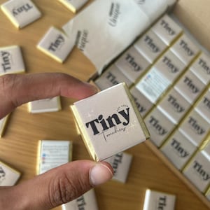 Business Custom Personalised Chocolate Favours Handmade Square Small ...