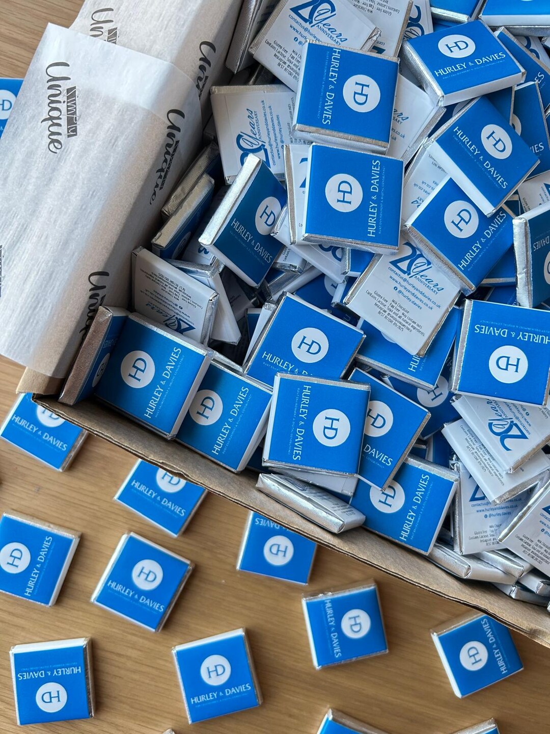 Business Custom Personalised Chocolate Favours Handmade Square Small ...