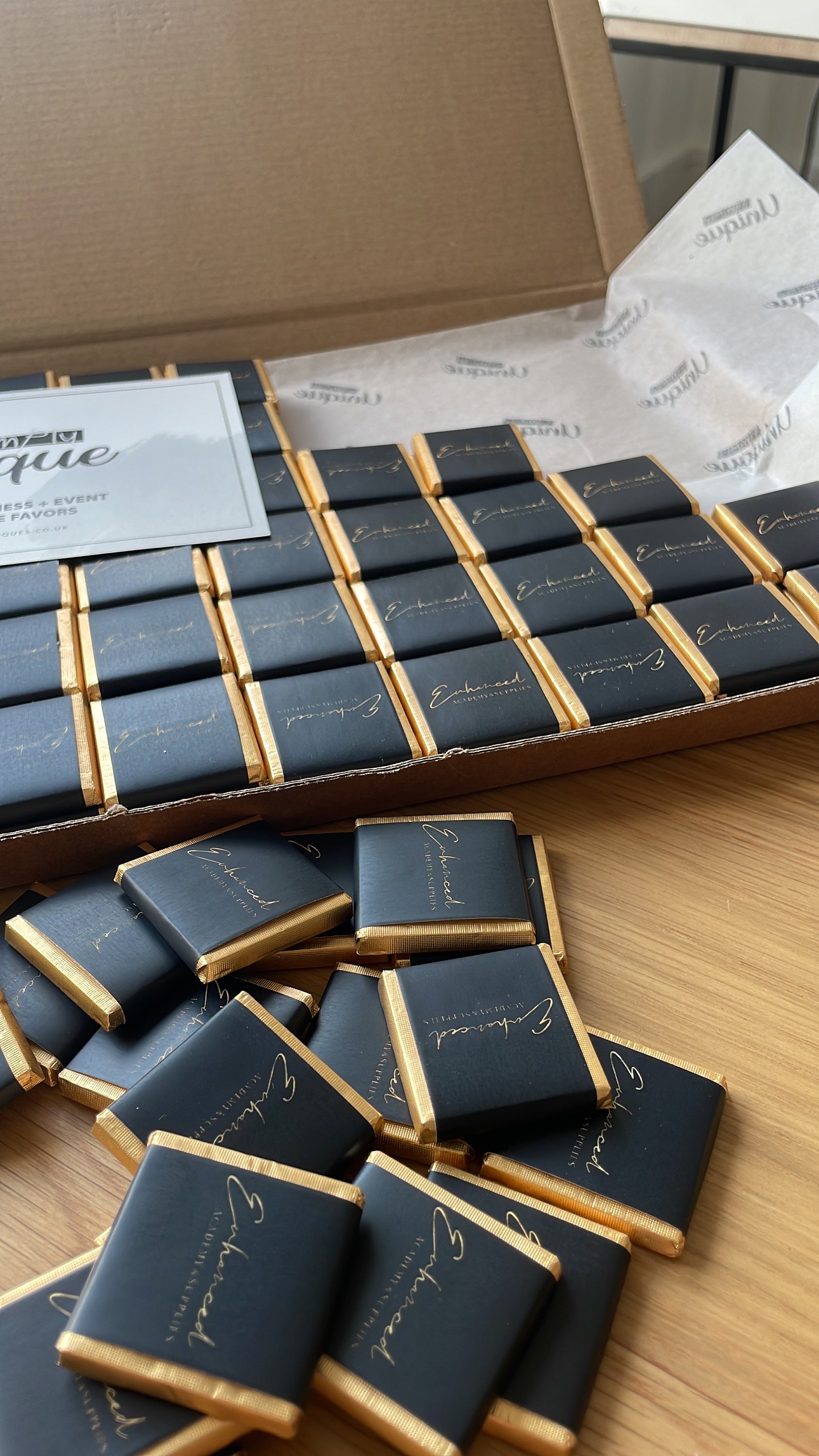 Business Custom Personalised Chocolate Favours Handmade Square Small ...