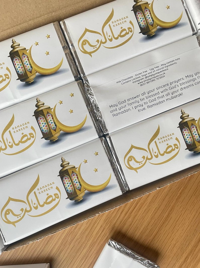 Personalised Ramadan Chocolate Bar Customised Handmade Muslim Islamic ...