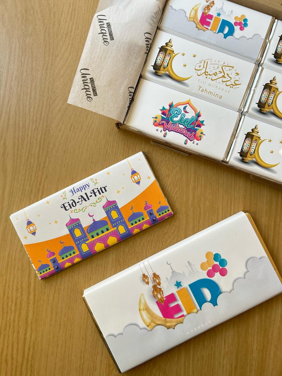 Personalised Eid Chocolate Bar Customised Handmade Gift Muslim Ramadan ...