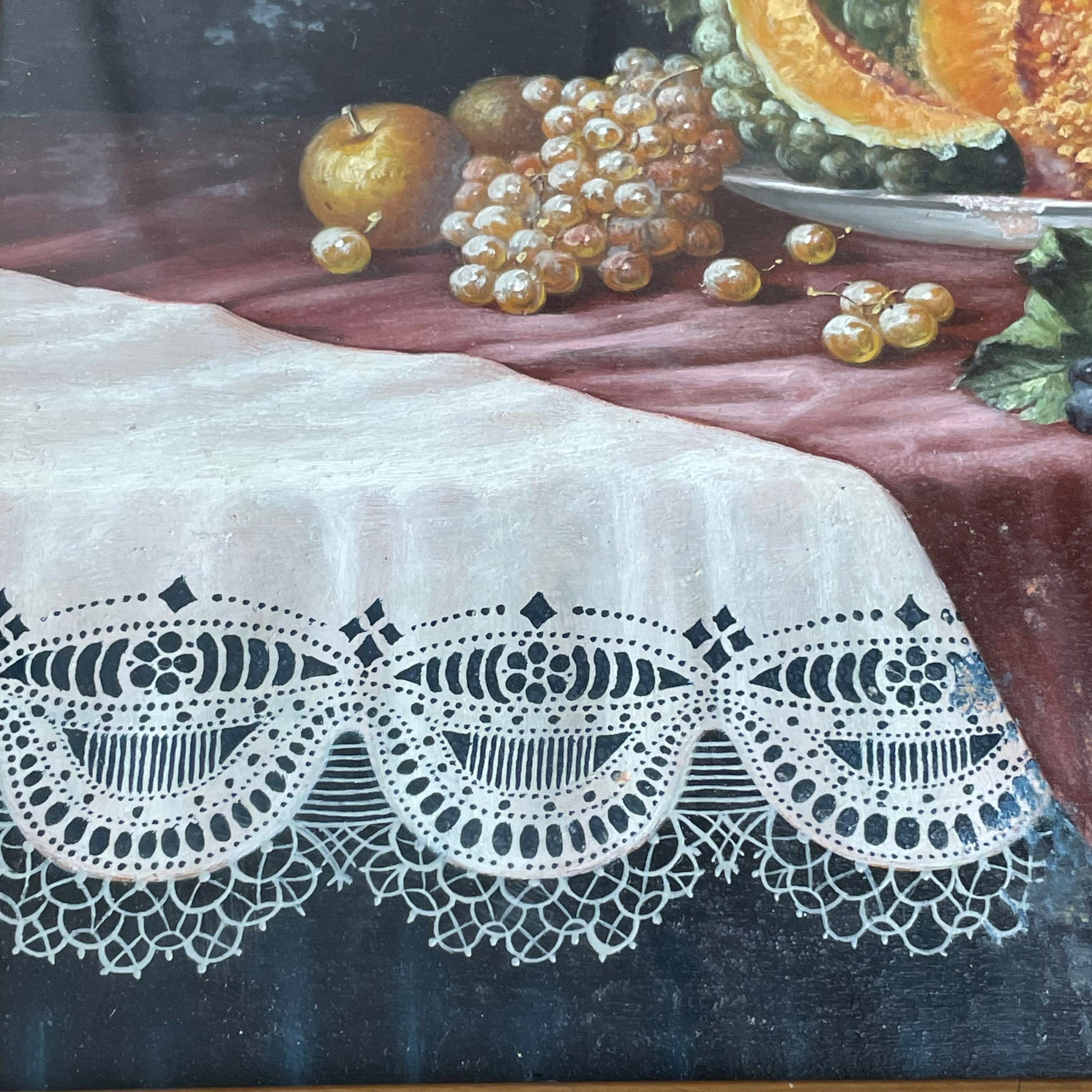 Franz Novak Signed Antique Original Oil Painting Still Life Oil on Wood ...