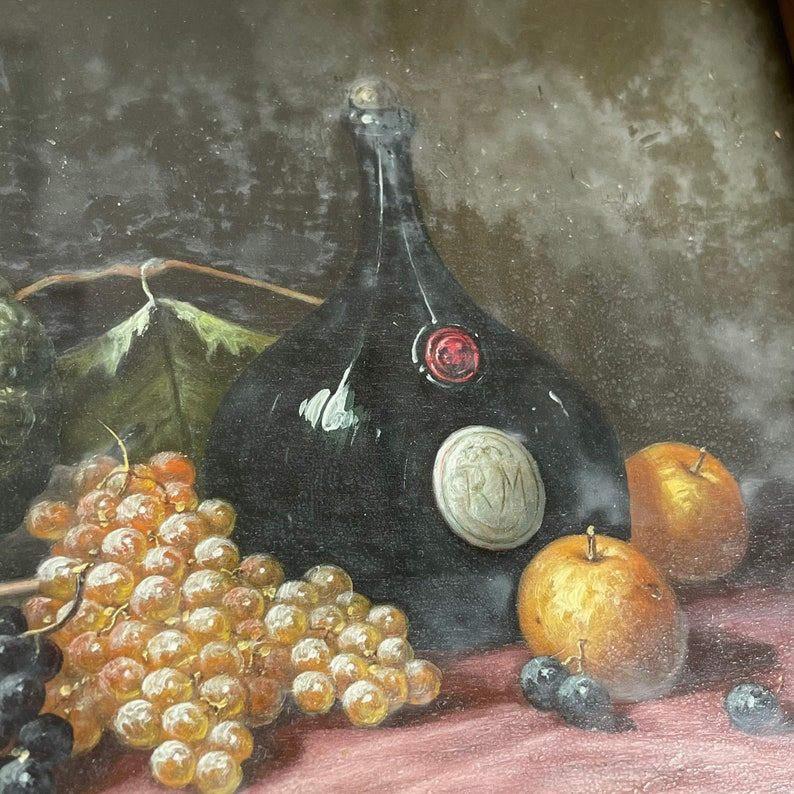 Franz Novak Signed Antique Original Oil Painting Still Life Oil on Wood ...