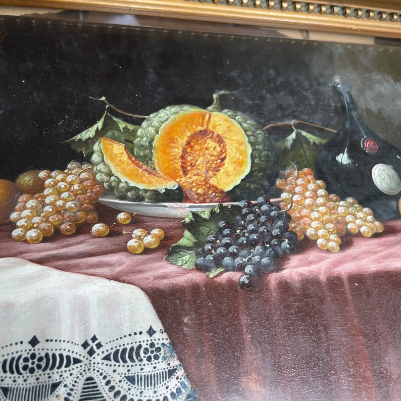 Franz Novak Signed Antique Original Oil Painting Still Life Oil on Wood ...