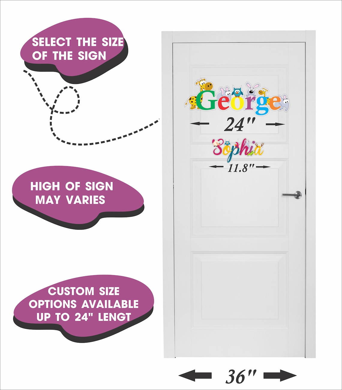 Custom Door Sign Wooden Name Plaque Personalized Baby - Etsy