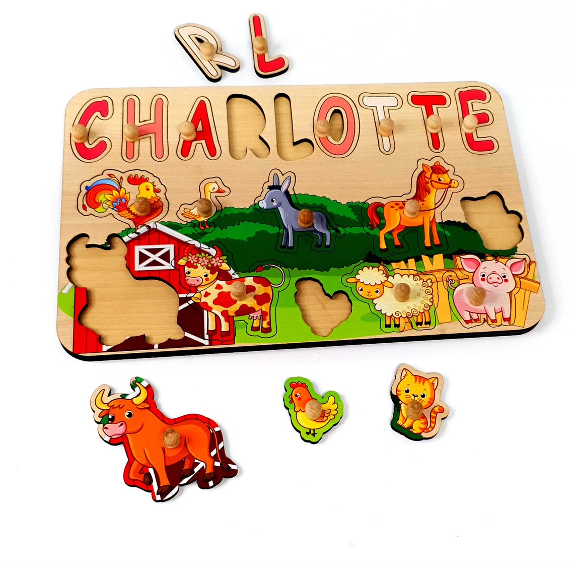 Wooden Name Puzzle With Animals Busy Board Learning Farm Etsy wooden-name-puzzle-with-animals-busy-board-learning-farm-etsy