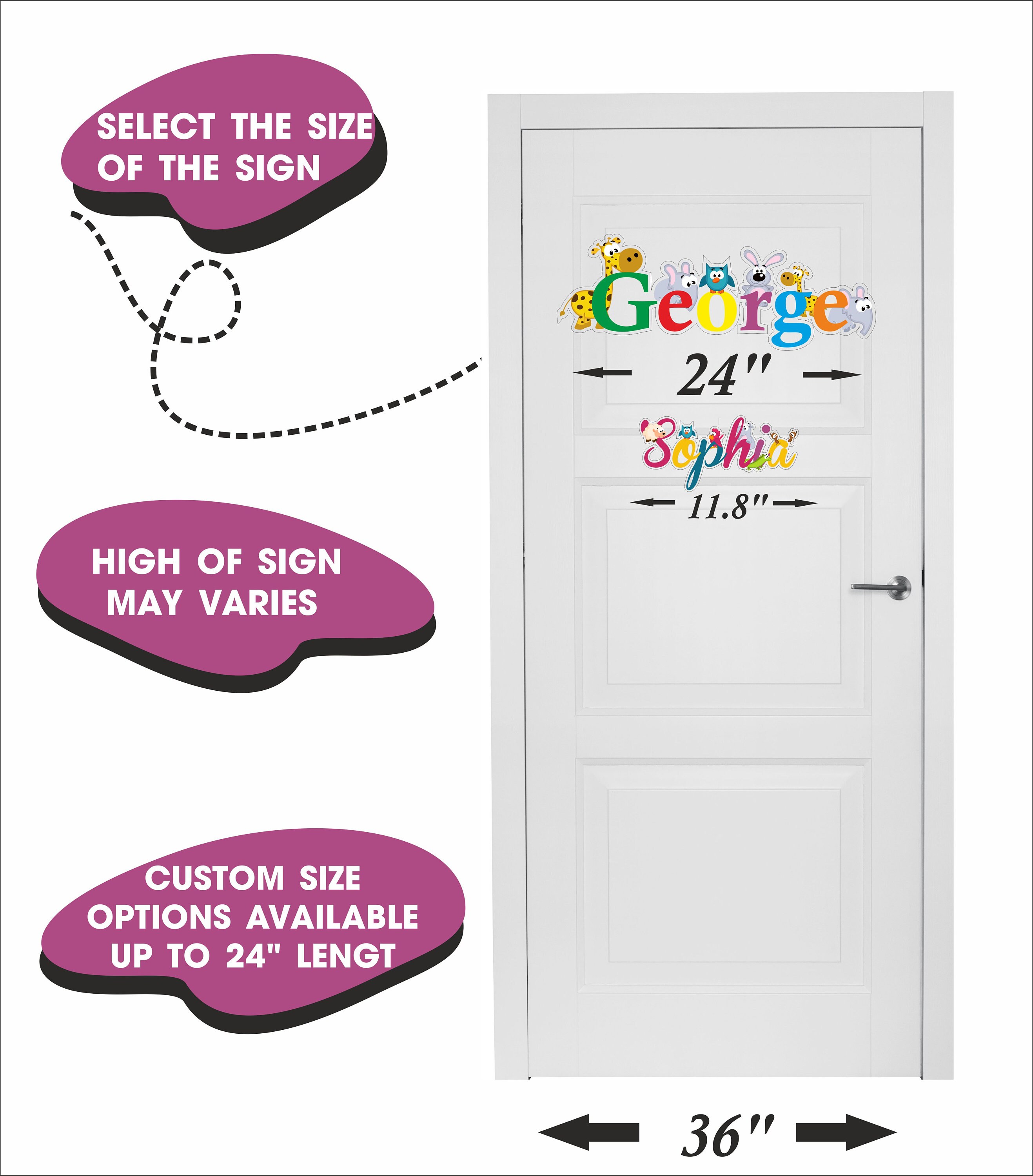 Baby Room Sign Baby Name Sign Door Hanger Wall Decor - Etsy