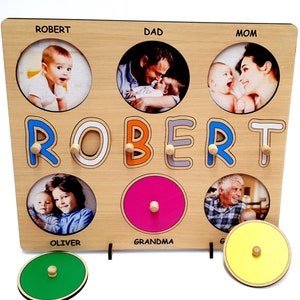 Personalized Photo Puzzle for Baby Girl or Baby Boy | Wooden Name ...