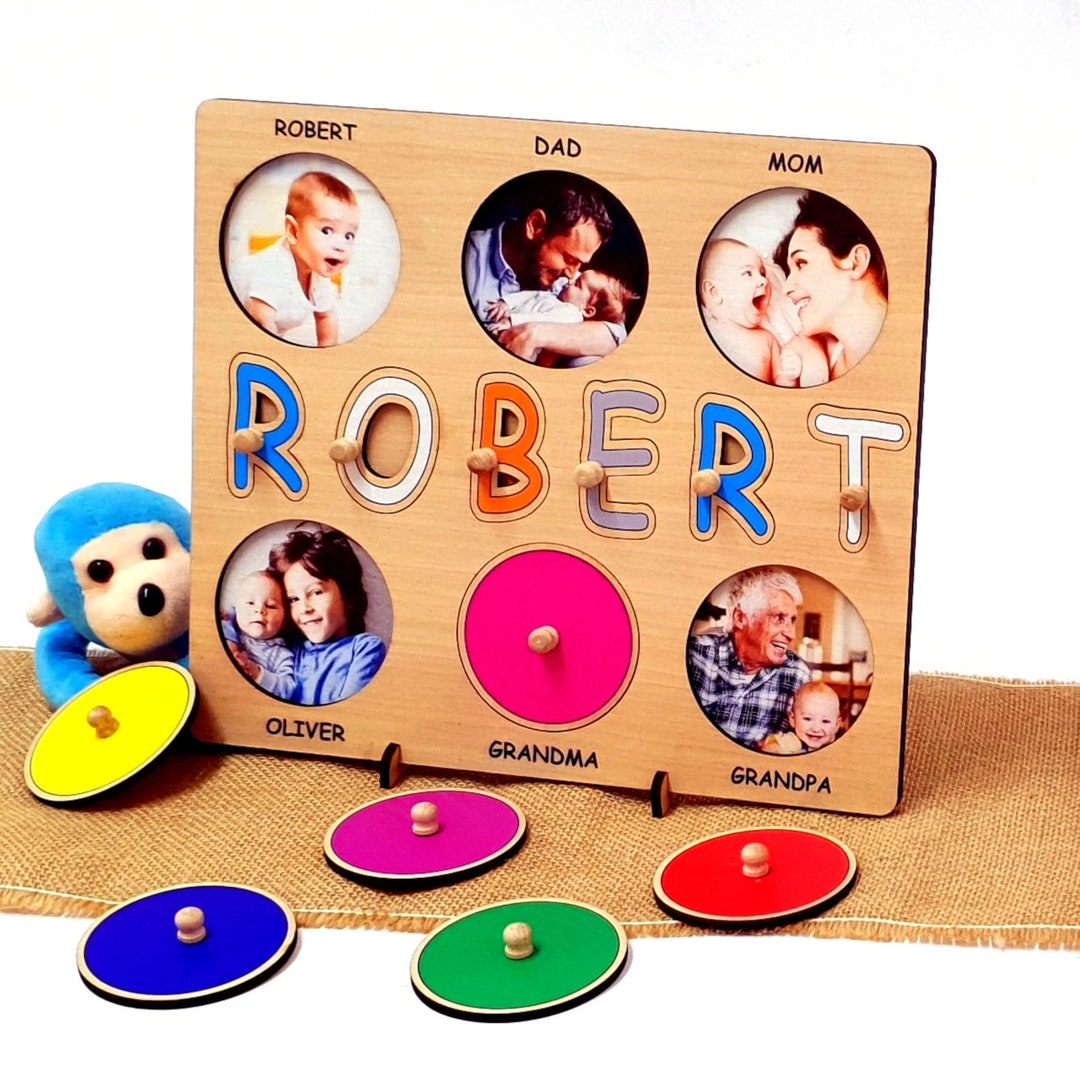 Personalized Photo Puzzle for Baby Girl or Baby Boy | Wooden Name ...