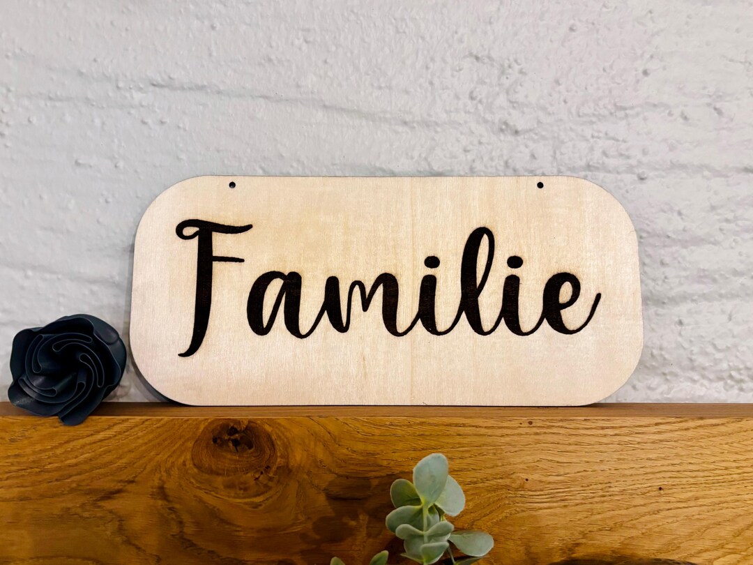 Wooden Noble Lettering "family" Wall Sign, Gift Saying Lettering ...