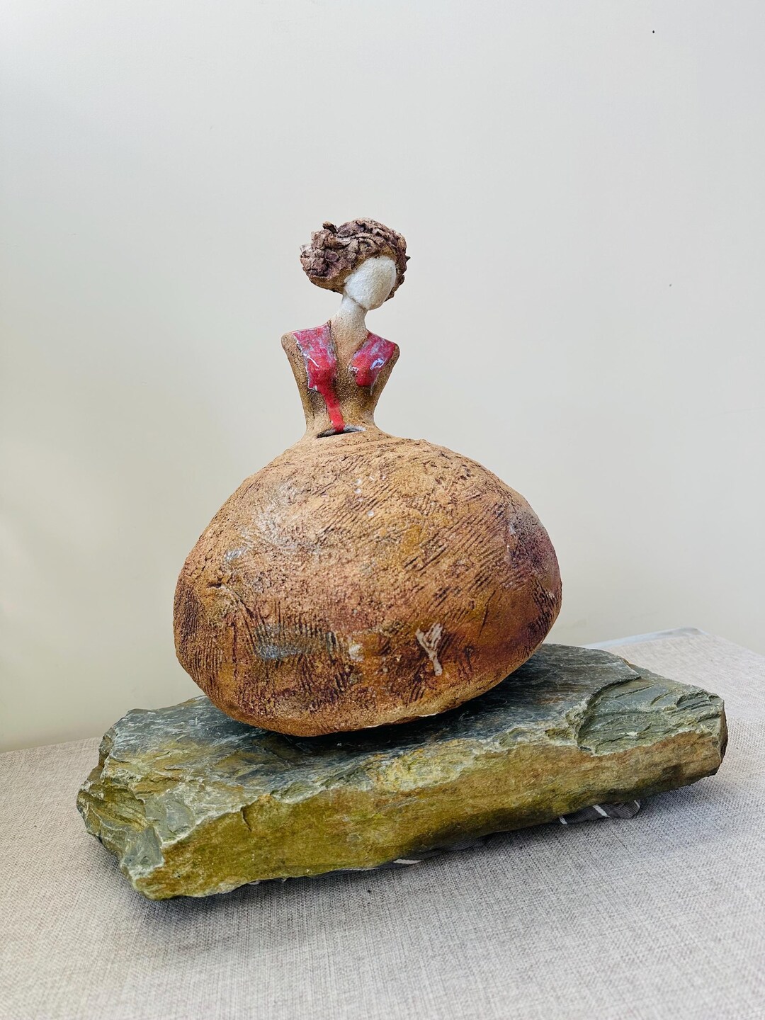 Abstract Female Sculpture, Body Flower Pot, Textured Clay Vase , Garden ...