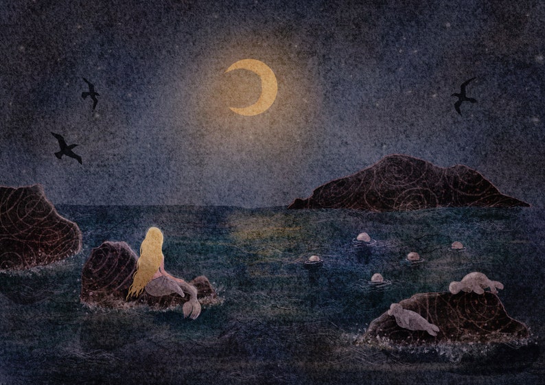 The Selkie Fantasy Art Print Seal Poster A5 - Etsy