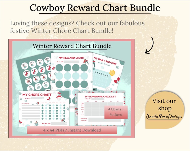Cowboy Chore Chart for Kids Chore Chart Bundle Reward Chart - Etsy