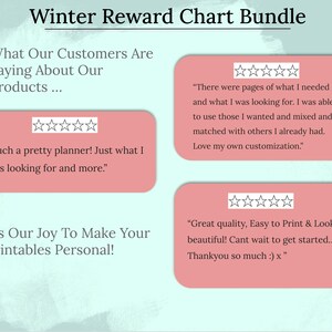 Winter Chore Chart for Kids, Christmas Sticker Reward Chart, Girl ...