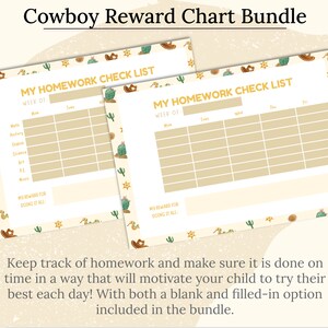 Cowboy Chore Chart for Kids, Chore Chart Bundle, Reward Chart for Boys ...