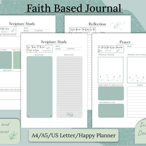 Prayer Journal Bible Study Printable Faith Based Journaling - Etsy