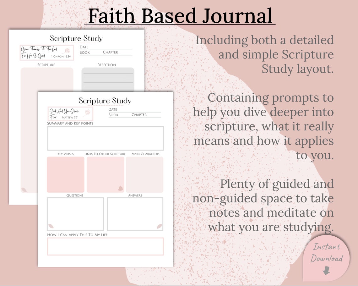 Prayer Journal Bible Study Printable Bible Study Guide - Etsy