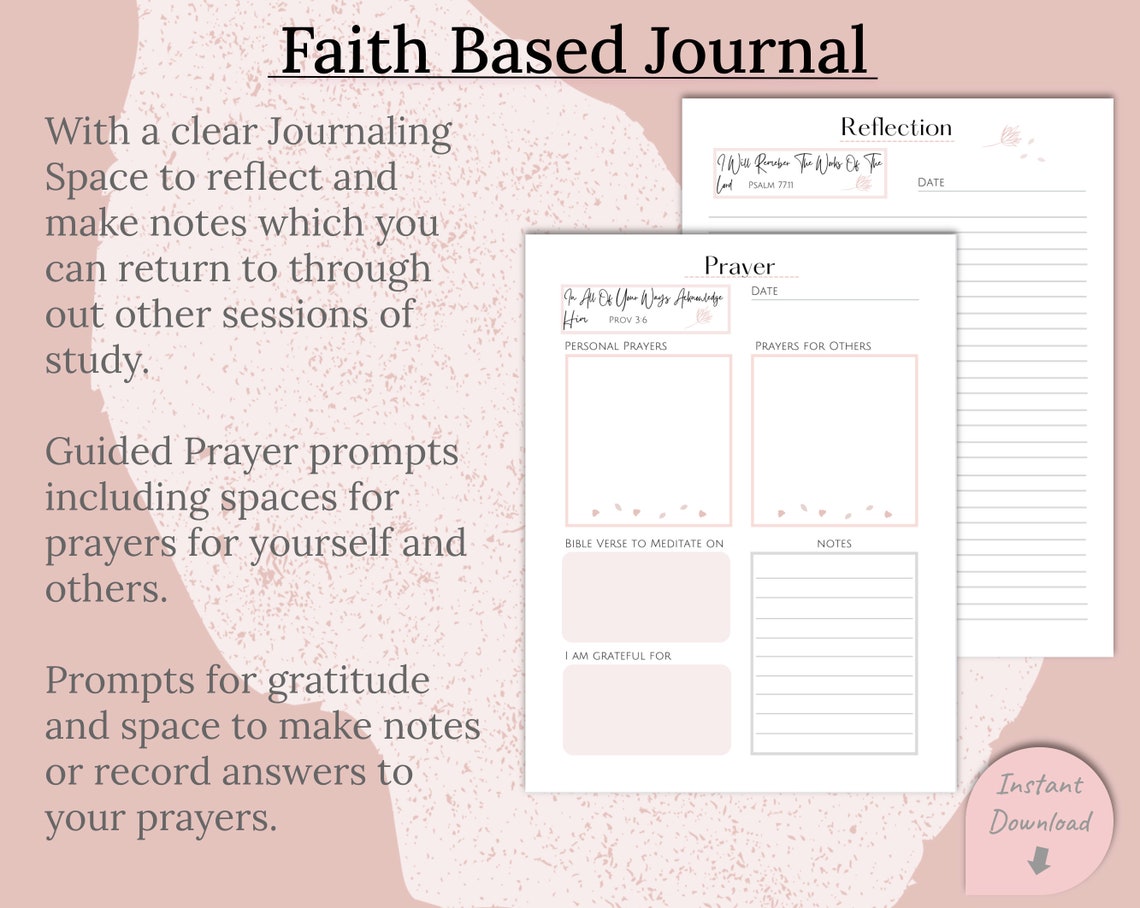 Prayer Journal Bible Study Printable Bible Study Guide - Etsy