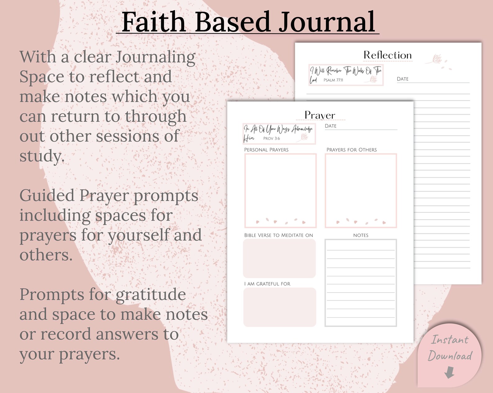 Prayer Journal Bible Study Printable Bible Study Guide - Etsy
