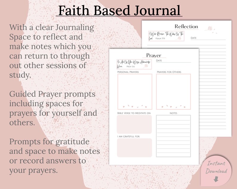 Prayer Journal Bible Study Printable Bible Study Guide - Etsy