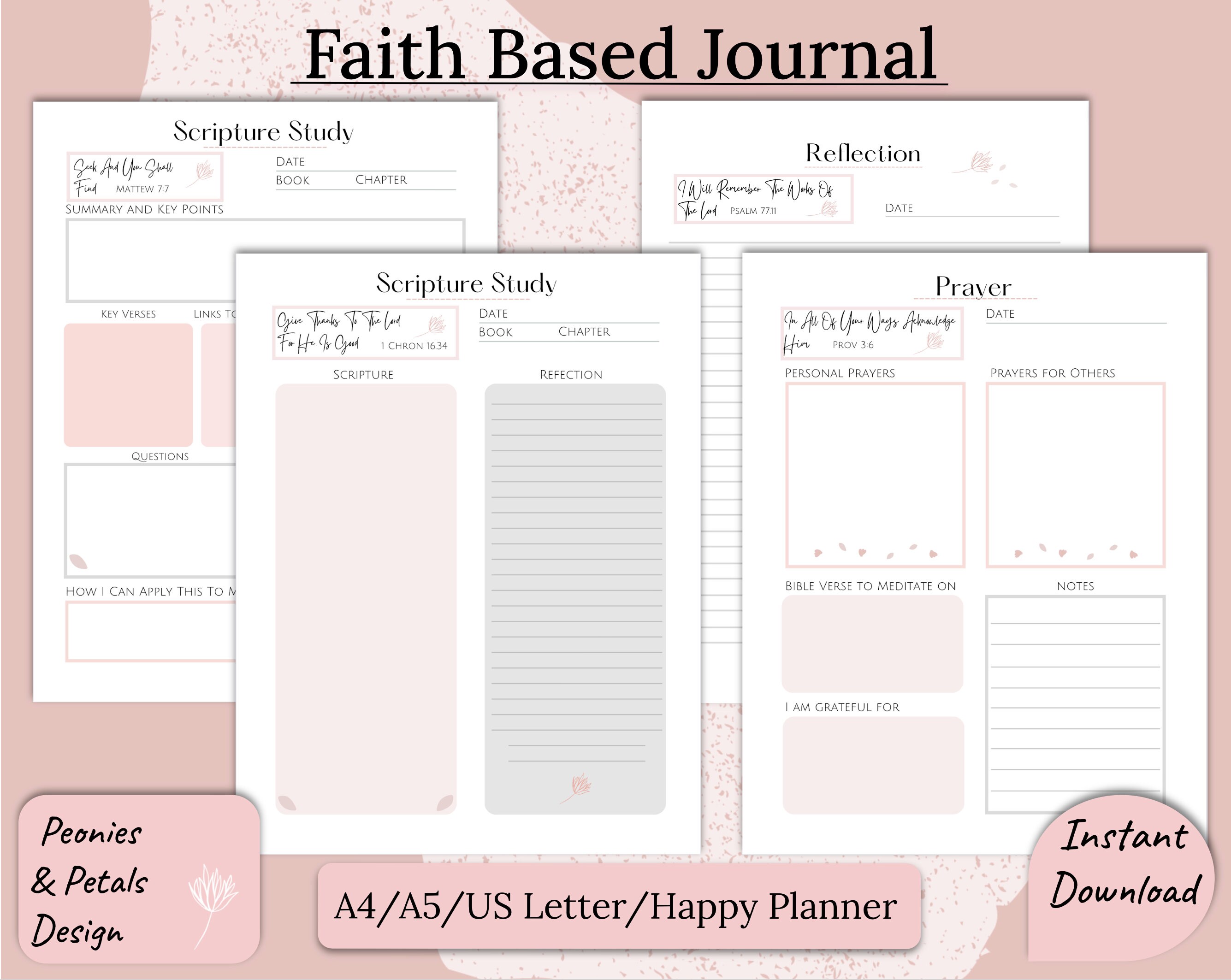 Prayer Journal Bible Study Printable Bible Study Guide - Etsy UK