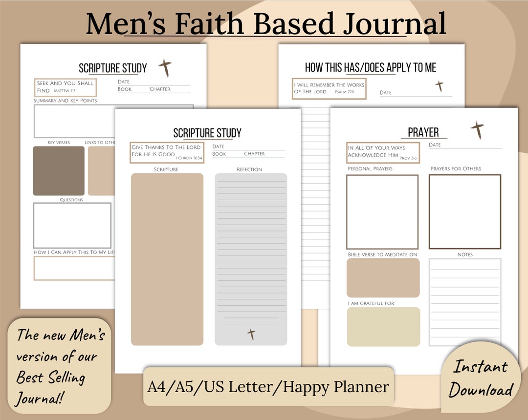 Men's Prayer Journal, Christian Gift for Men, Christian Gift for ...