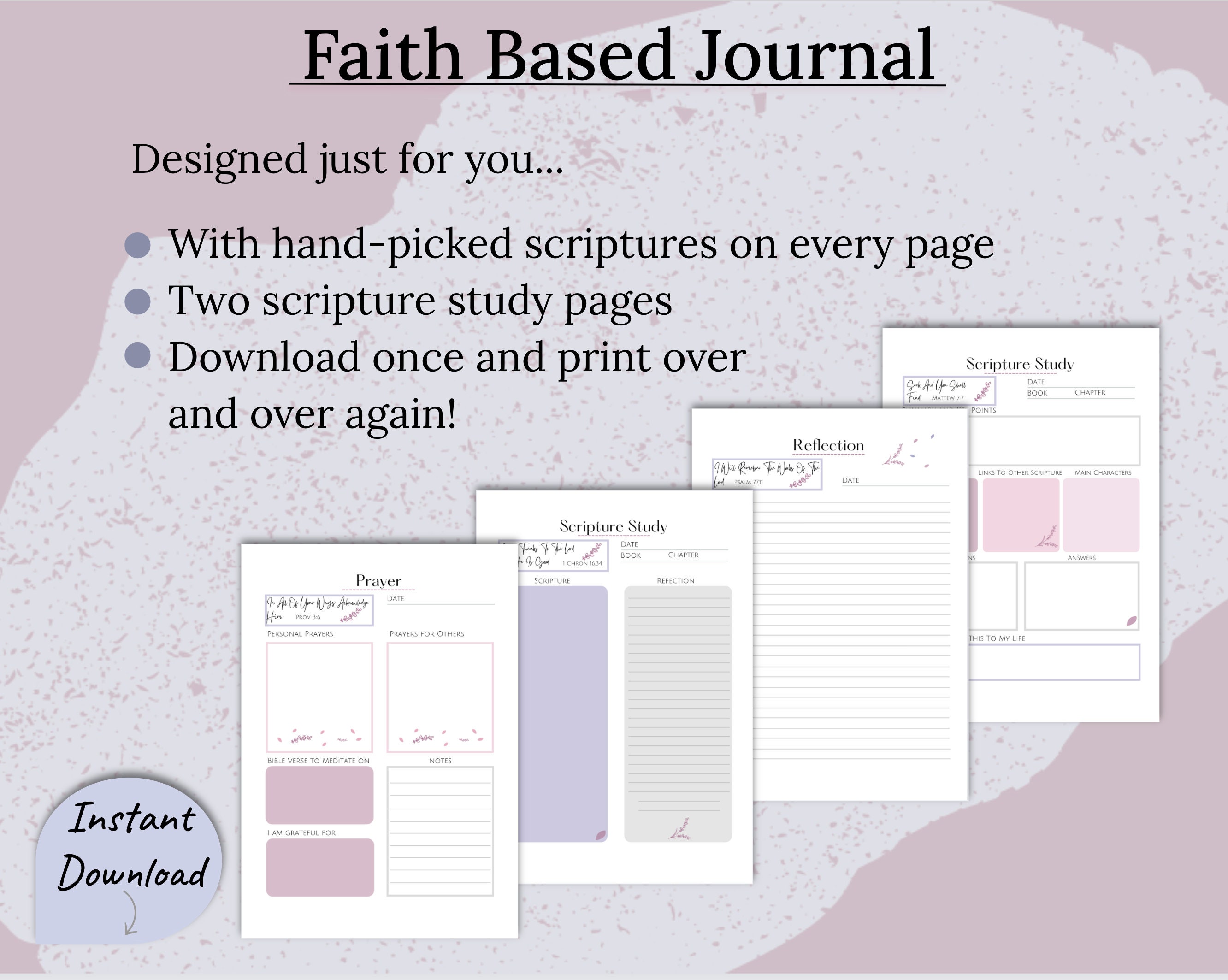 Prayer Journal Bible Study Printable Bible Study Guide - Etsy