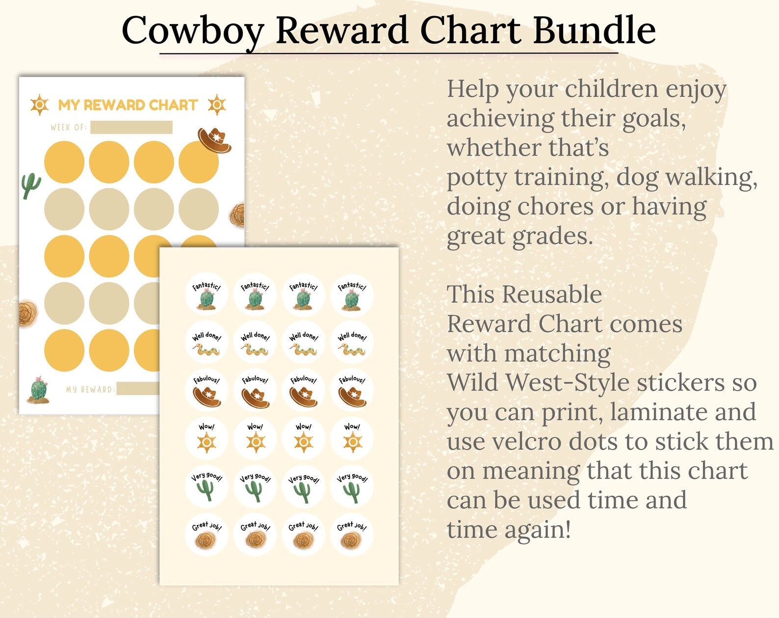 Cowboy Chore Chart for Kids, Chore Chart Bundle, Reward Chart for Boys ...