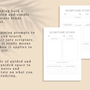 Prayer Journal, Minimalist Bible Study Printable, Bible Study Template ...