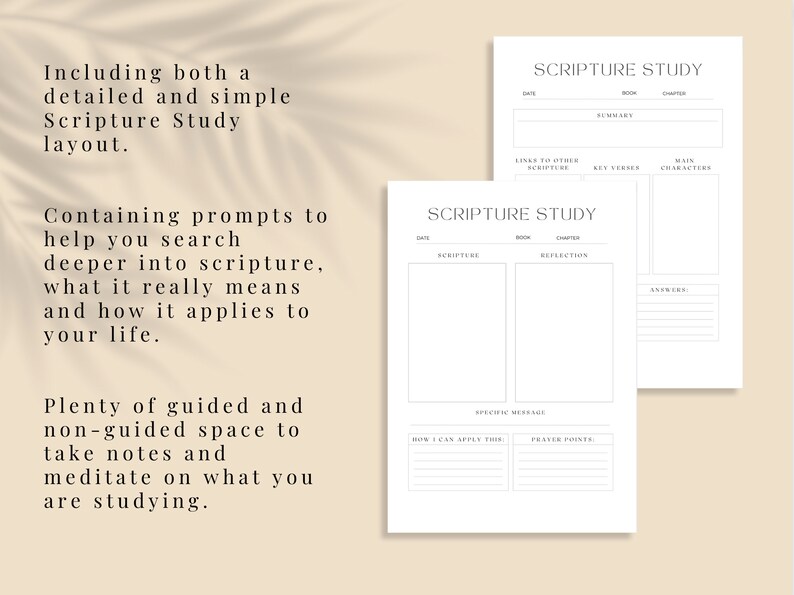 Prayer Journal, Minimalist Bible Study Printable, Bible Study Template ...