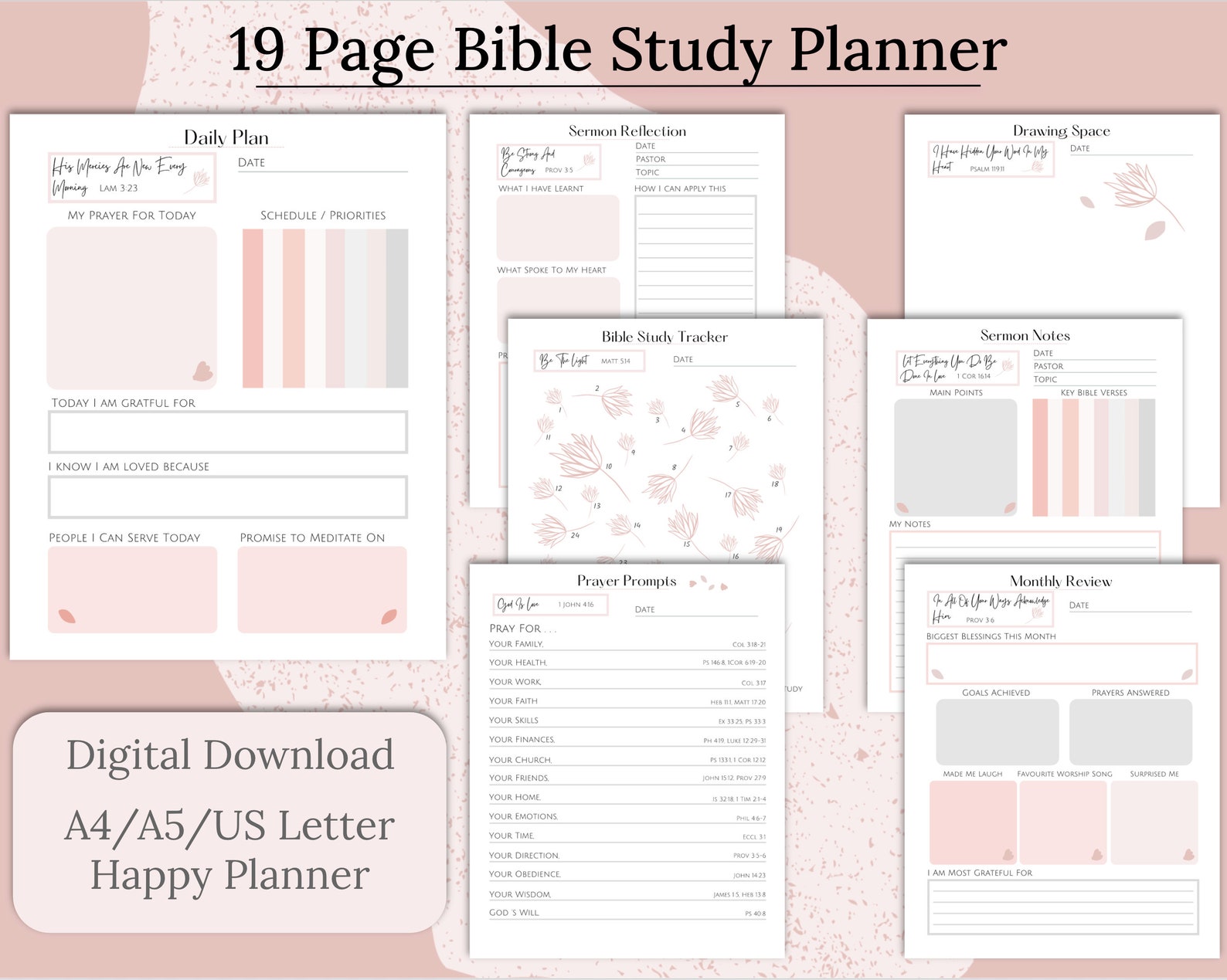 Prayer Journal Printable, Bible Study Planner, Bible Study Guide, Bible ...