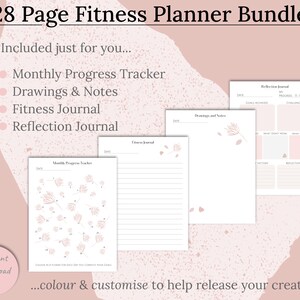 Fitness Planner Printable, Weight Loss Journal, Pink Fitness Journal ...
